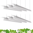 4FT T8 LED Grow Light Strips 6-Pack Full Spectrum 5000K Daylight White ...