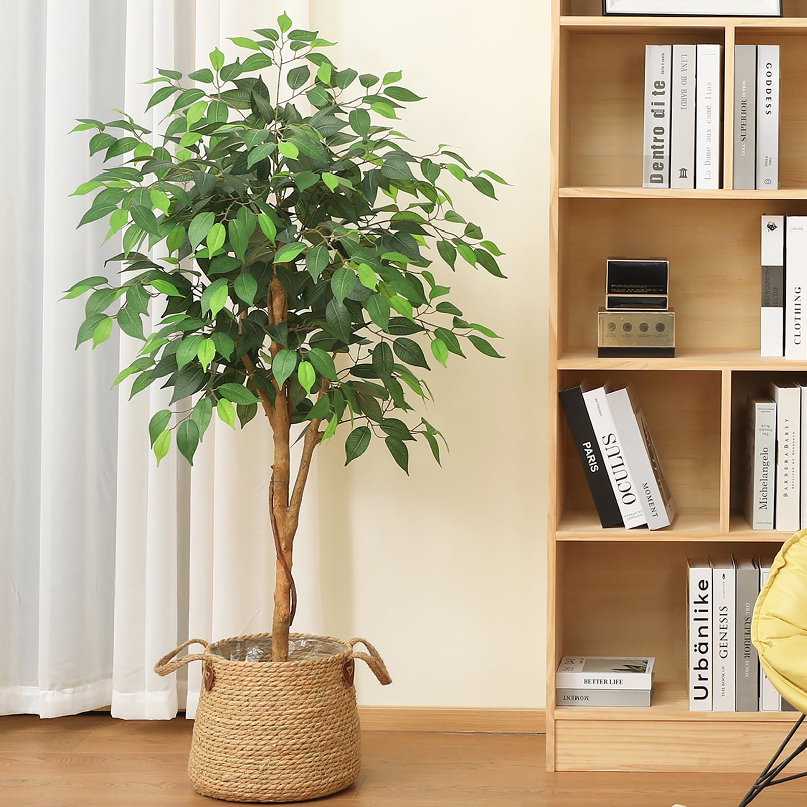 DR.Planzen 4FT Artificial Ficus Tree with Natural Trunk, Lifelike ...