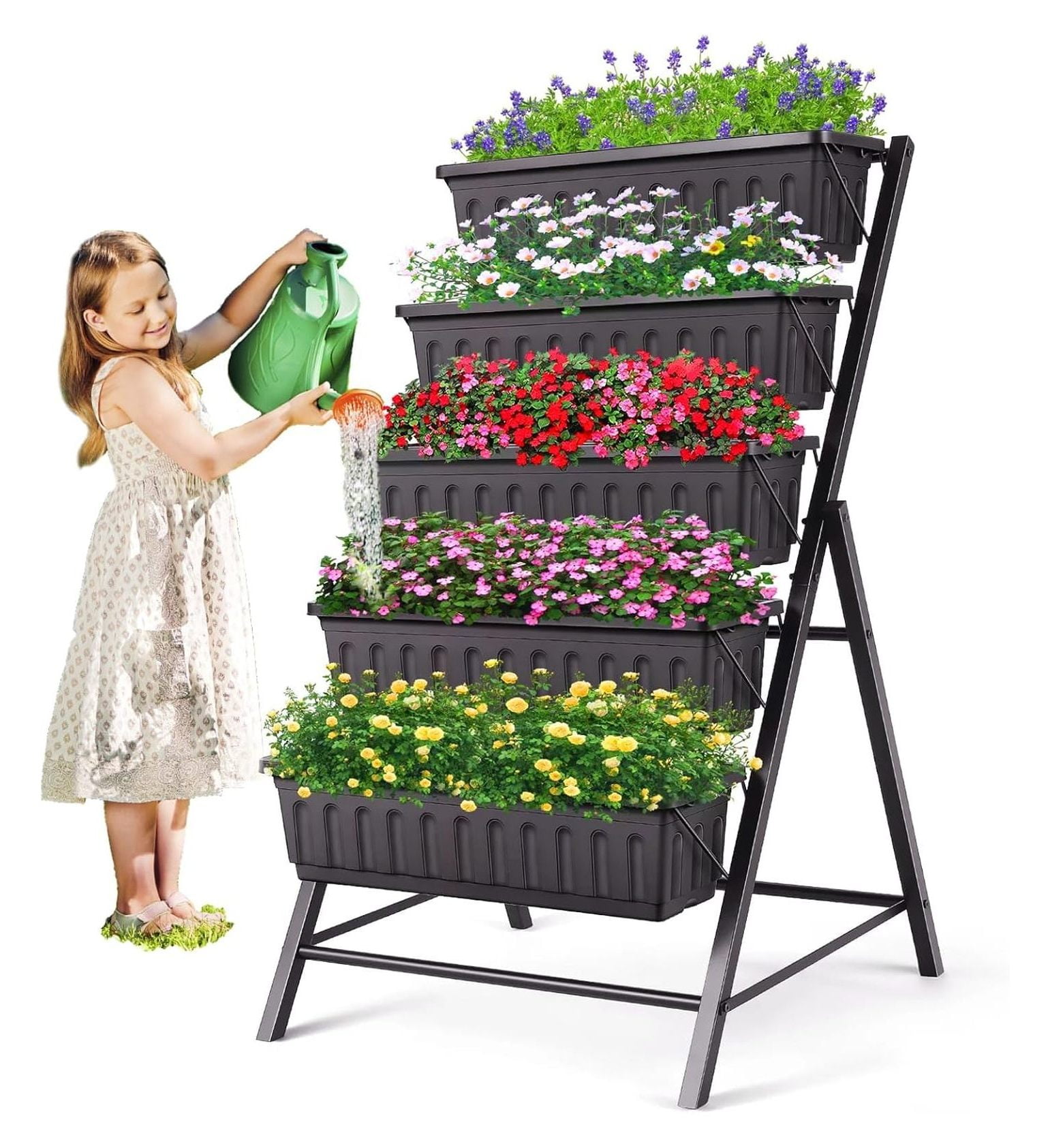 4FT Vertical Raised Garden Bed, 5 Tiers Elevated Planter Box for ...