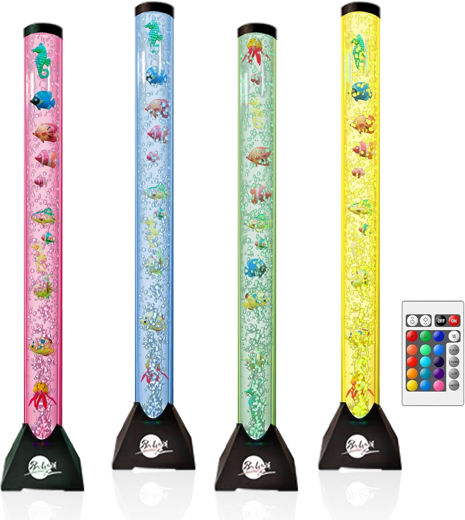 4FT Water Fish Tube Floor Lamp with 16 Color Changing Light Effects ...