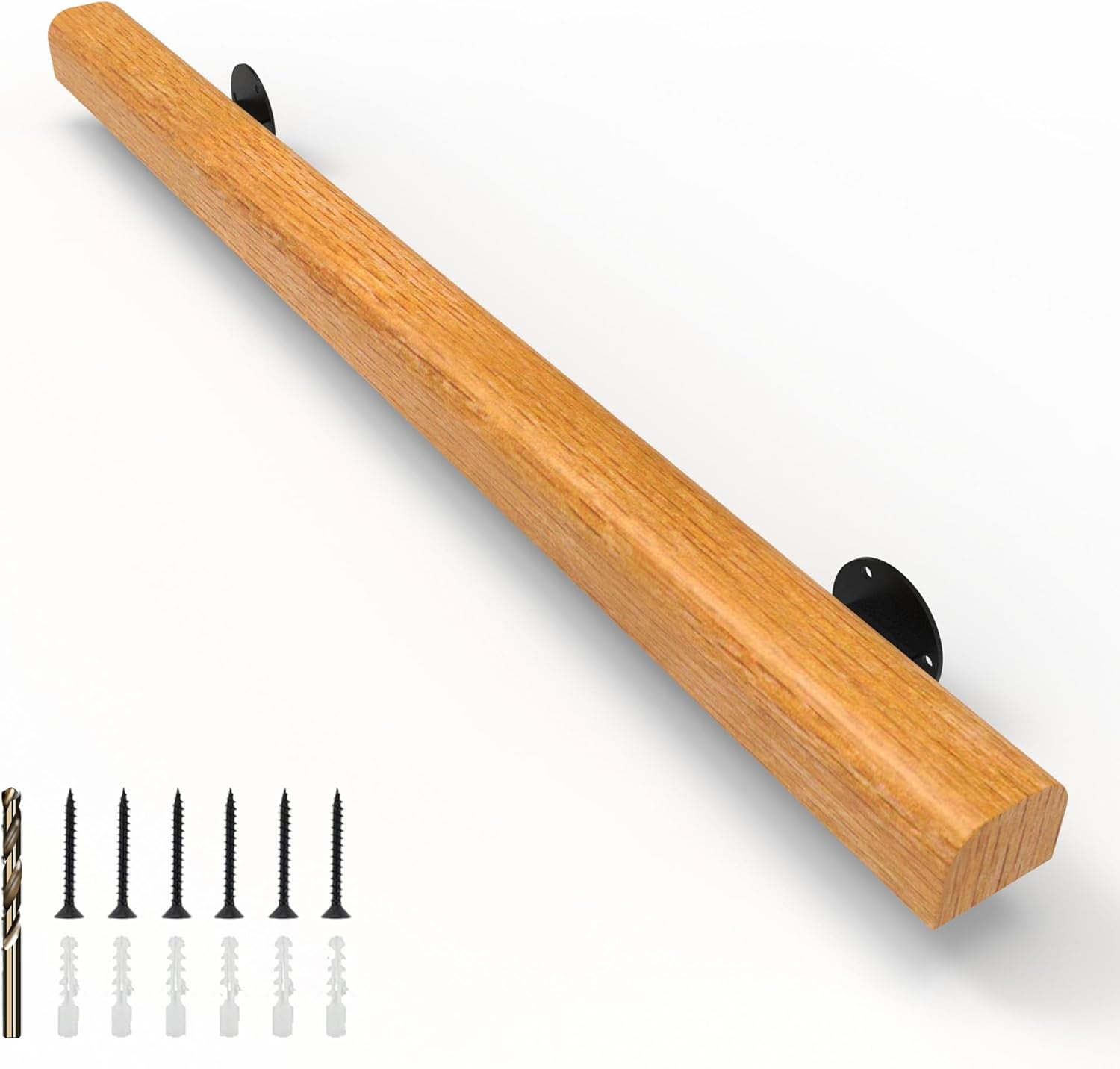 4FT Wood Stair Handrails Wall Mount, Hand Railings for Stairs Indoor ...