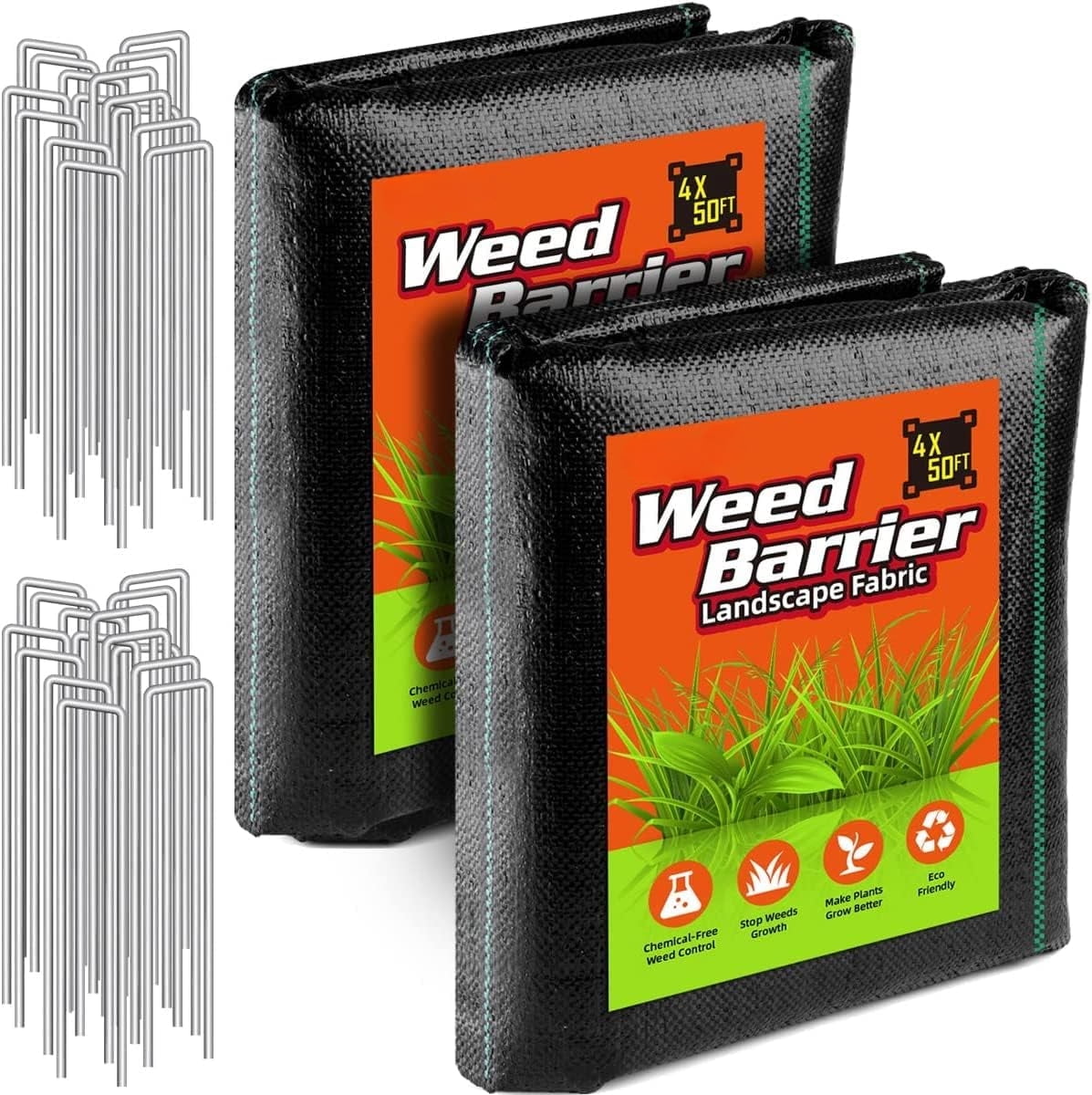 4FT x 100FT Weed Barrier Landscape Fabric, 3.2oz Premium Heavy Duty ...