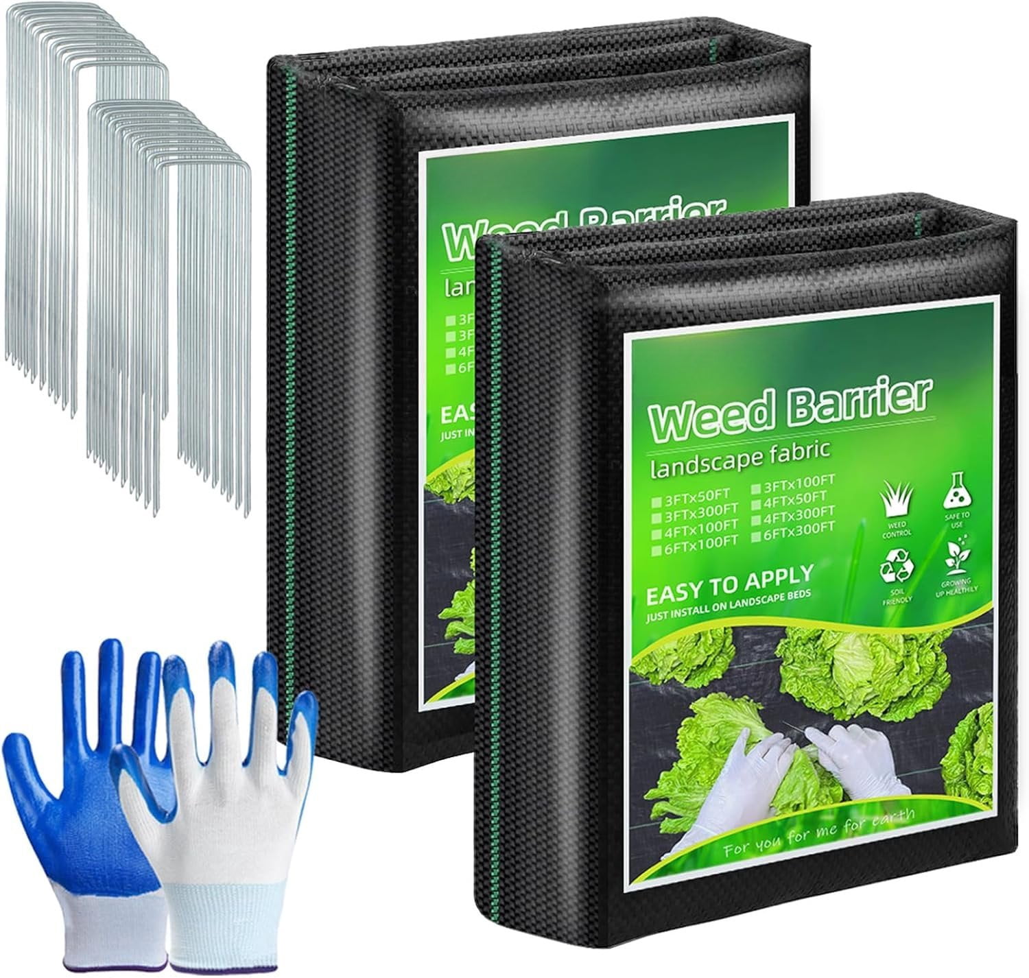 4FT x 100FT Weed Barrier Landscape Fabric,3.2oz Woven Cloth for Garden ...