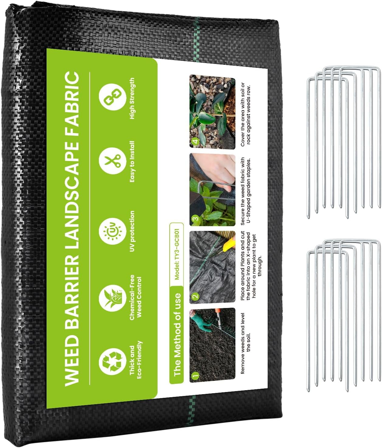 4FTX300FT Weed Barrier Fabric, 3.2oz Landscape Fabric, Durable Weed ...