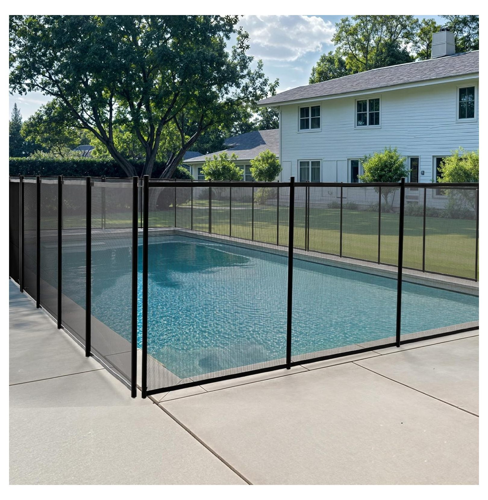 4FTx 72FT Pool Fence, DIY Swimming Pool Safety Fence for In-ground ...