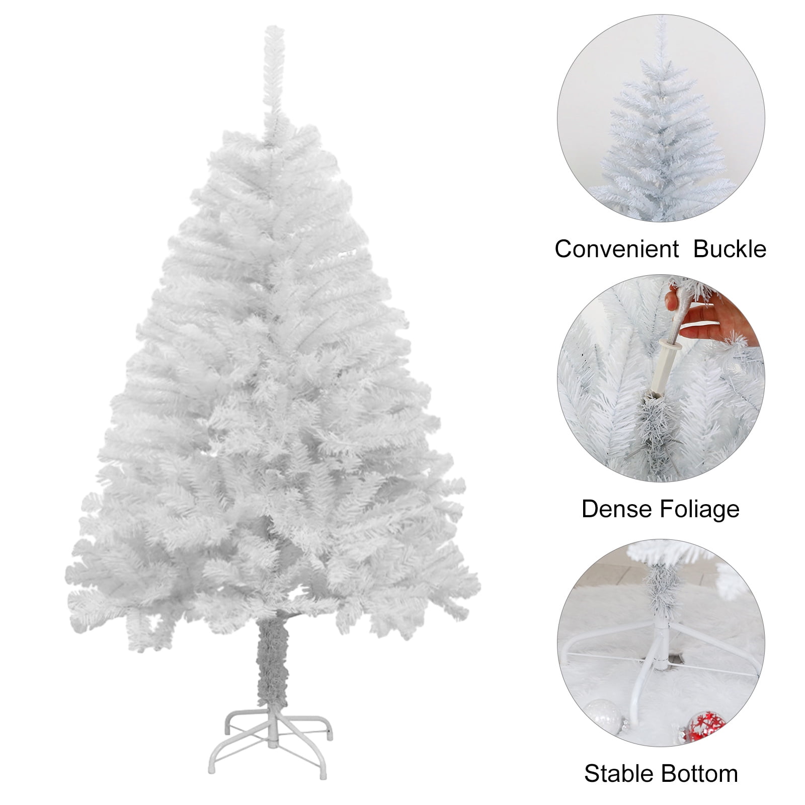4Ft Artificial White Christmas Tree, White Tabletop Christmas Tree for ...