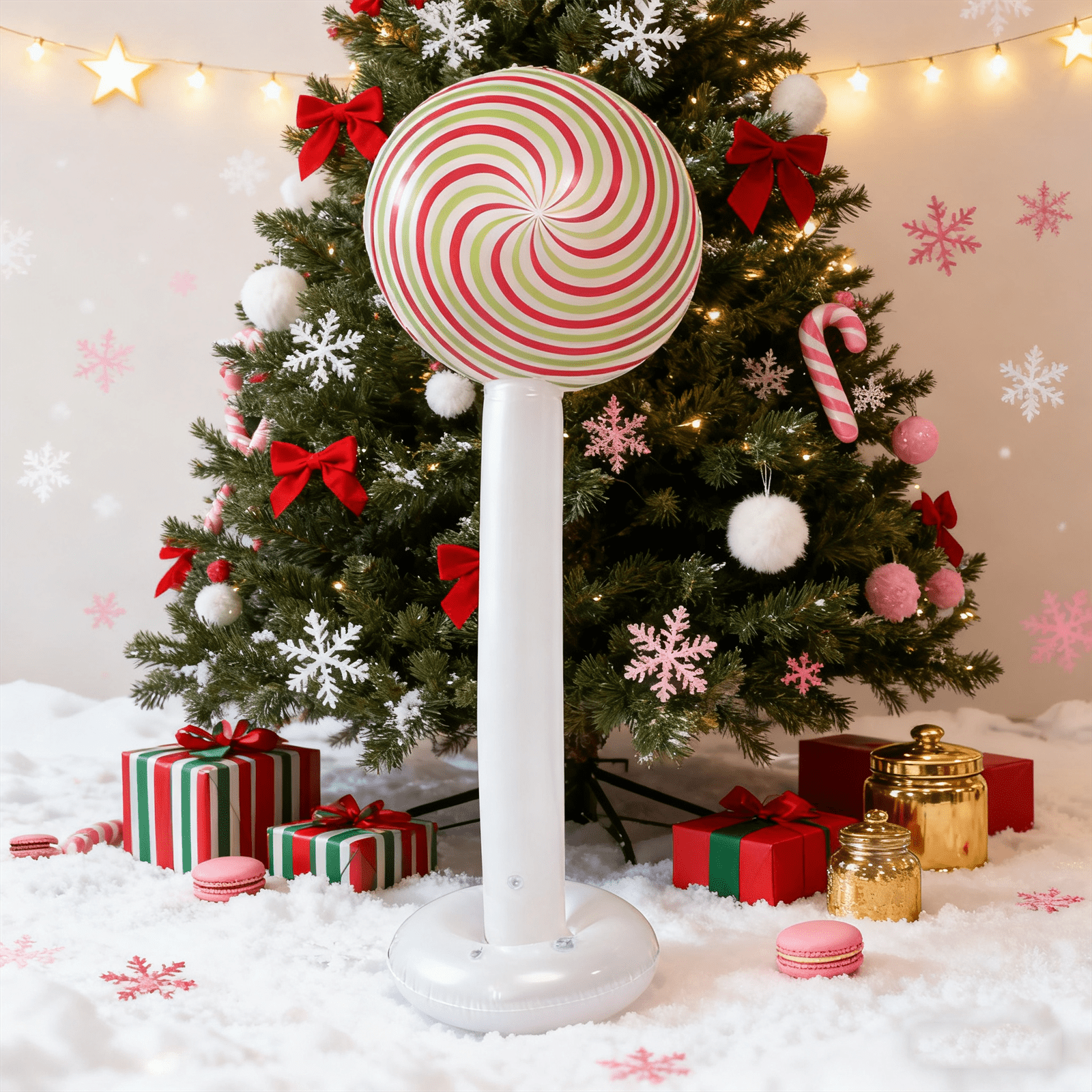 4Ft Christmas Inflatable Candy Decorations,Jumbo Peppermint Lollipop ...