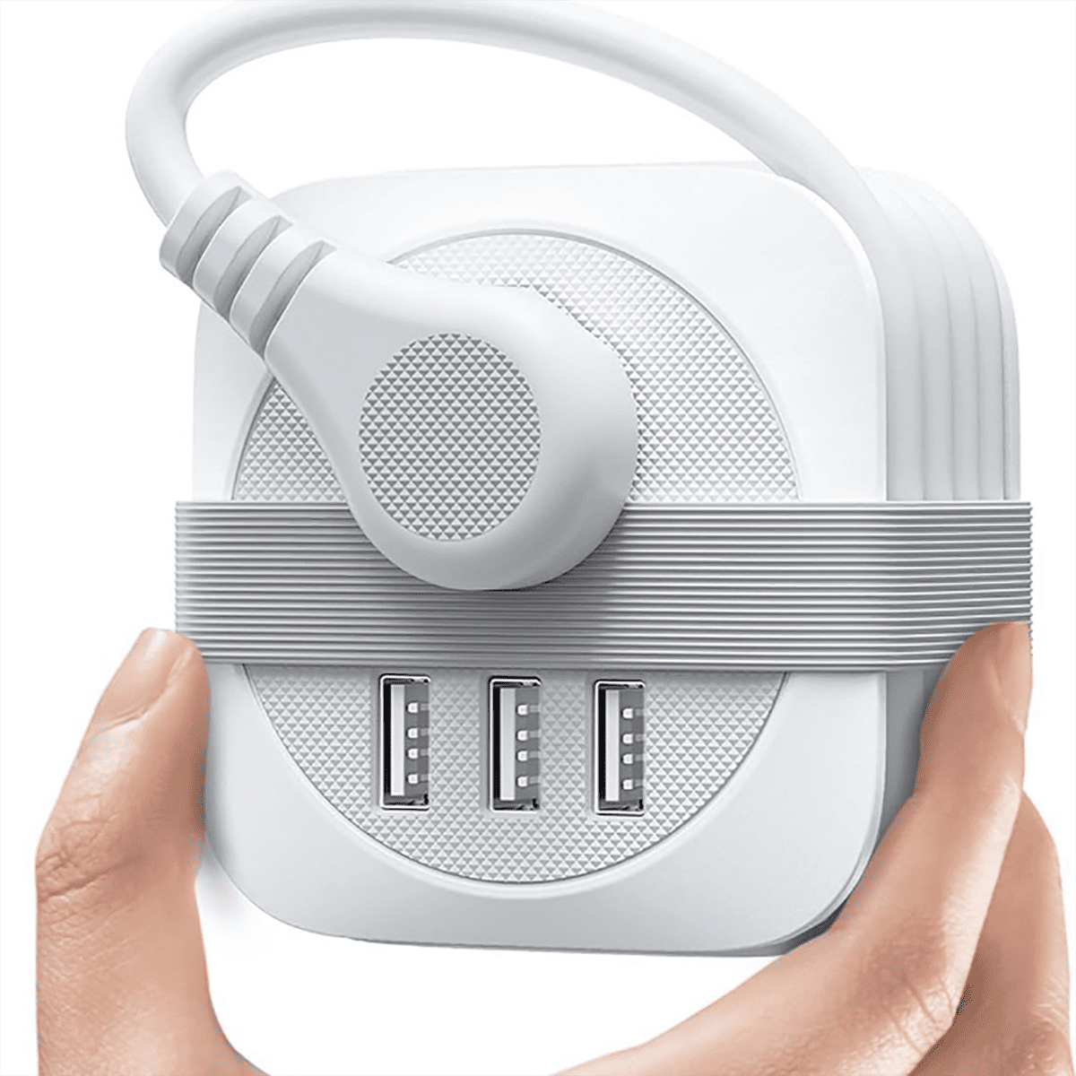 4Ft Extension Cord Power Strip，2 Outlets with 3USB Ports，45°Flat Plug ...