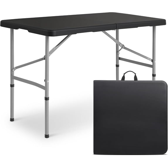 4Ft Folding Card Table, Outdoor Foldable Small Portable Plastic Dining ...