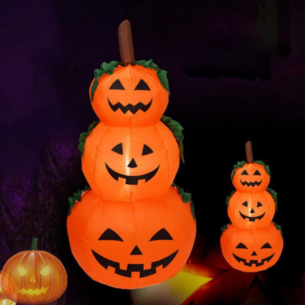 4Ft Halloween Inflatable Pumpkin Stack Halloween Blow Up with LED ...