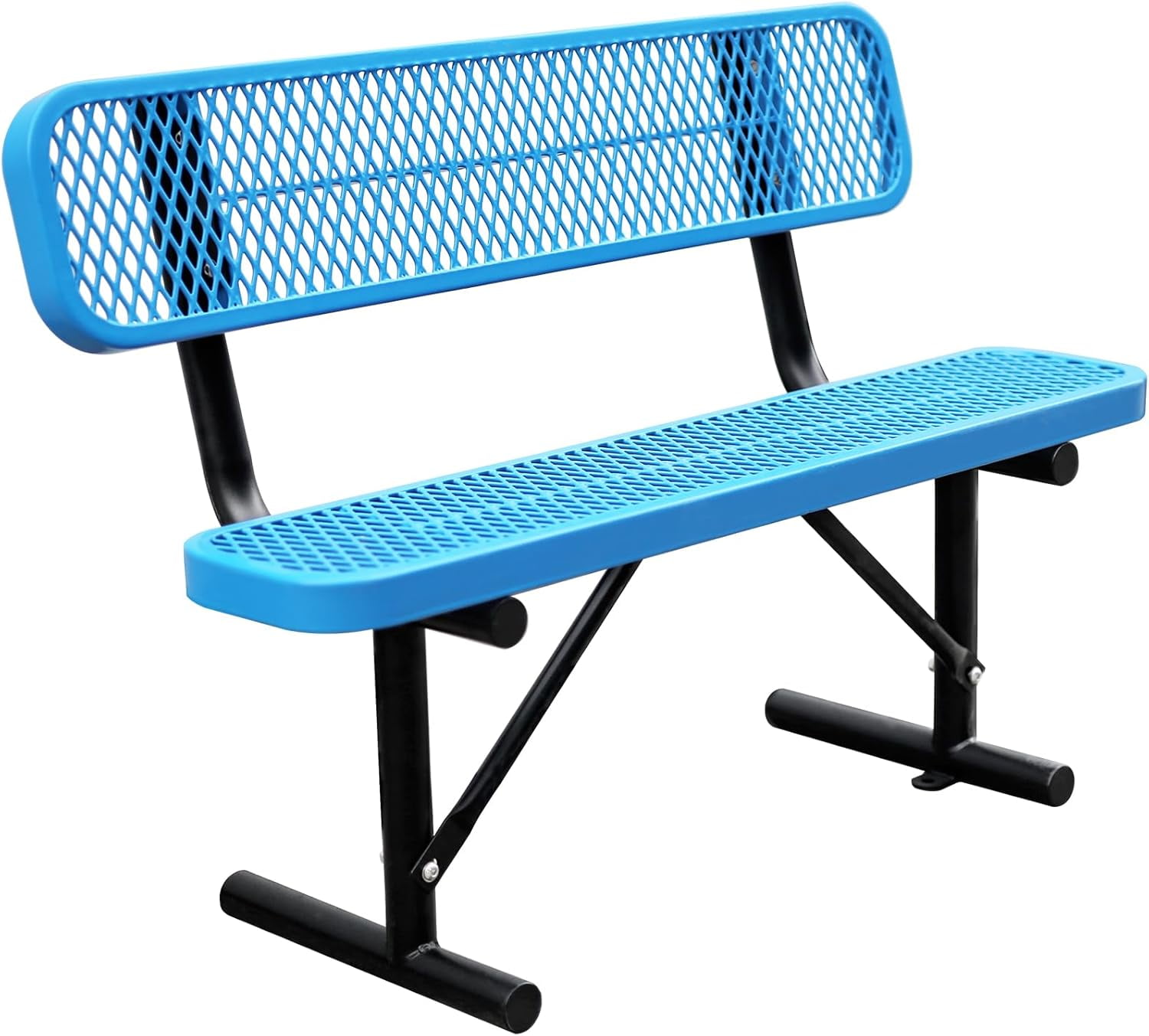 4Ft Outdoor with Back Portable Frame, Outdoor Steel Park with Backrest ...