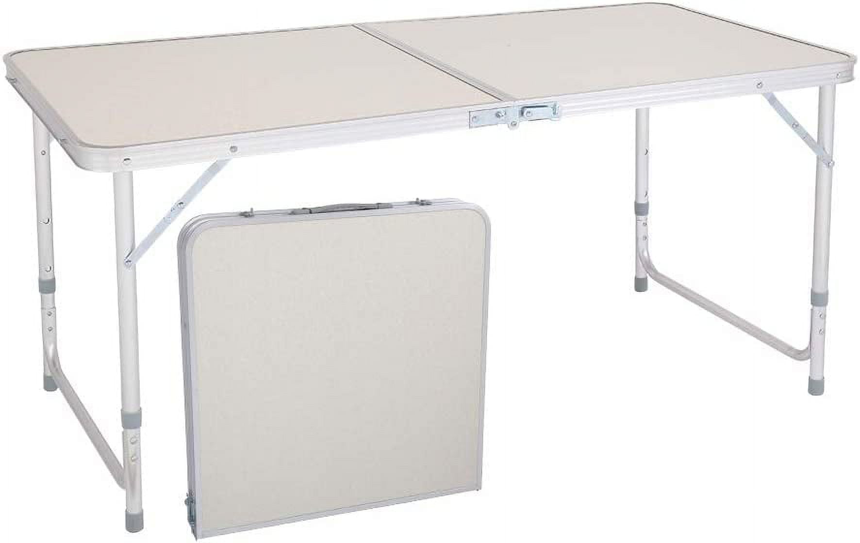 4Ft Portable Folding Table, 4 Foot Heavy Duty Plastic Fold-in-Half ...