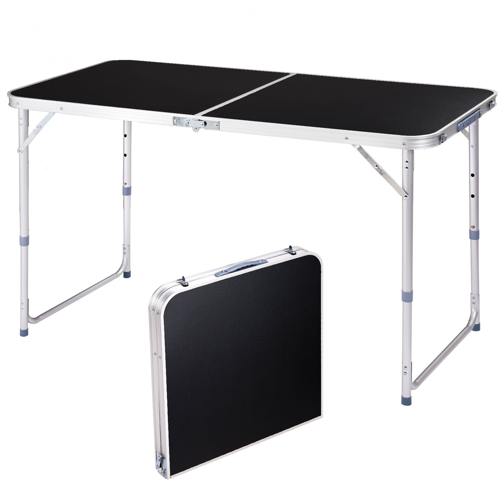 4Ft Portable Multipurpose Folding Table black - Walmart.com