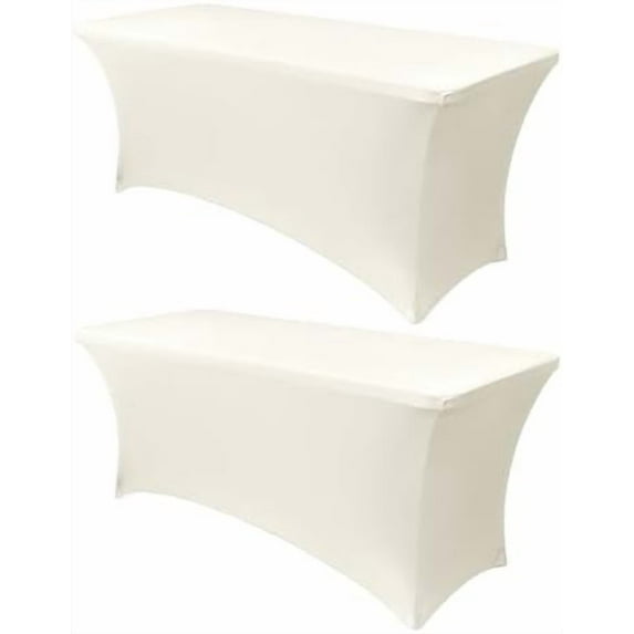 4Ft Stretch Spandex Table Cover for Standard Folding Tables - 2 Pack ...