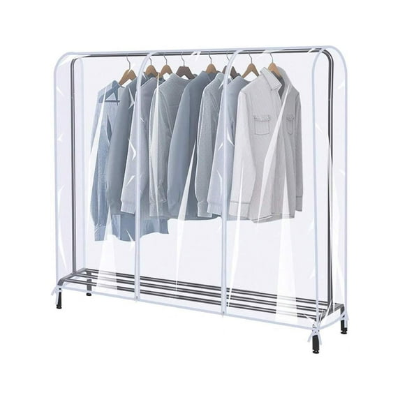 4Ft Transparent PEVA Garment Rack Cover, Dustproof Waterproof Clothes ...
