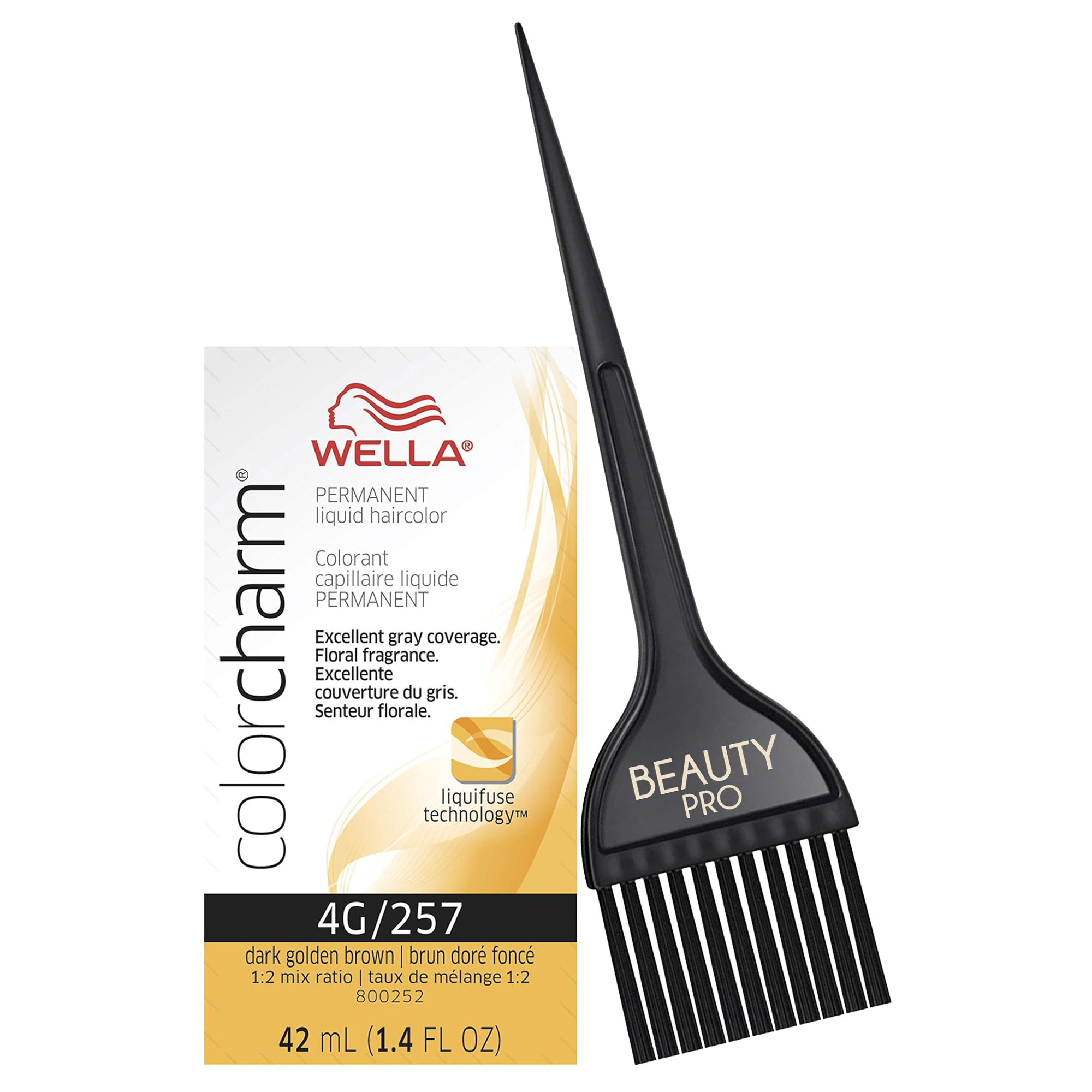 4G / 257 Dark Golden Brown, Wella ColorCharm Permanent Liquid Hair ...