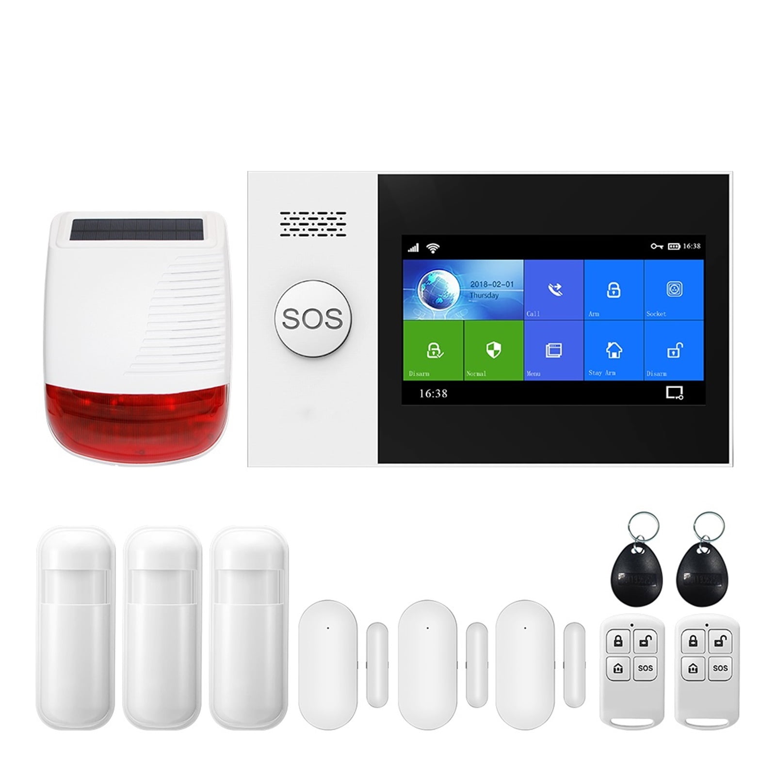 4G 3G Alarm System For Home Security With PIR Wireless Solar Siren Support Tuya Remote Control ...