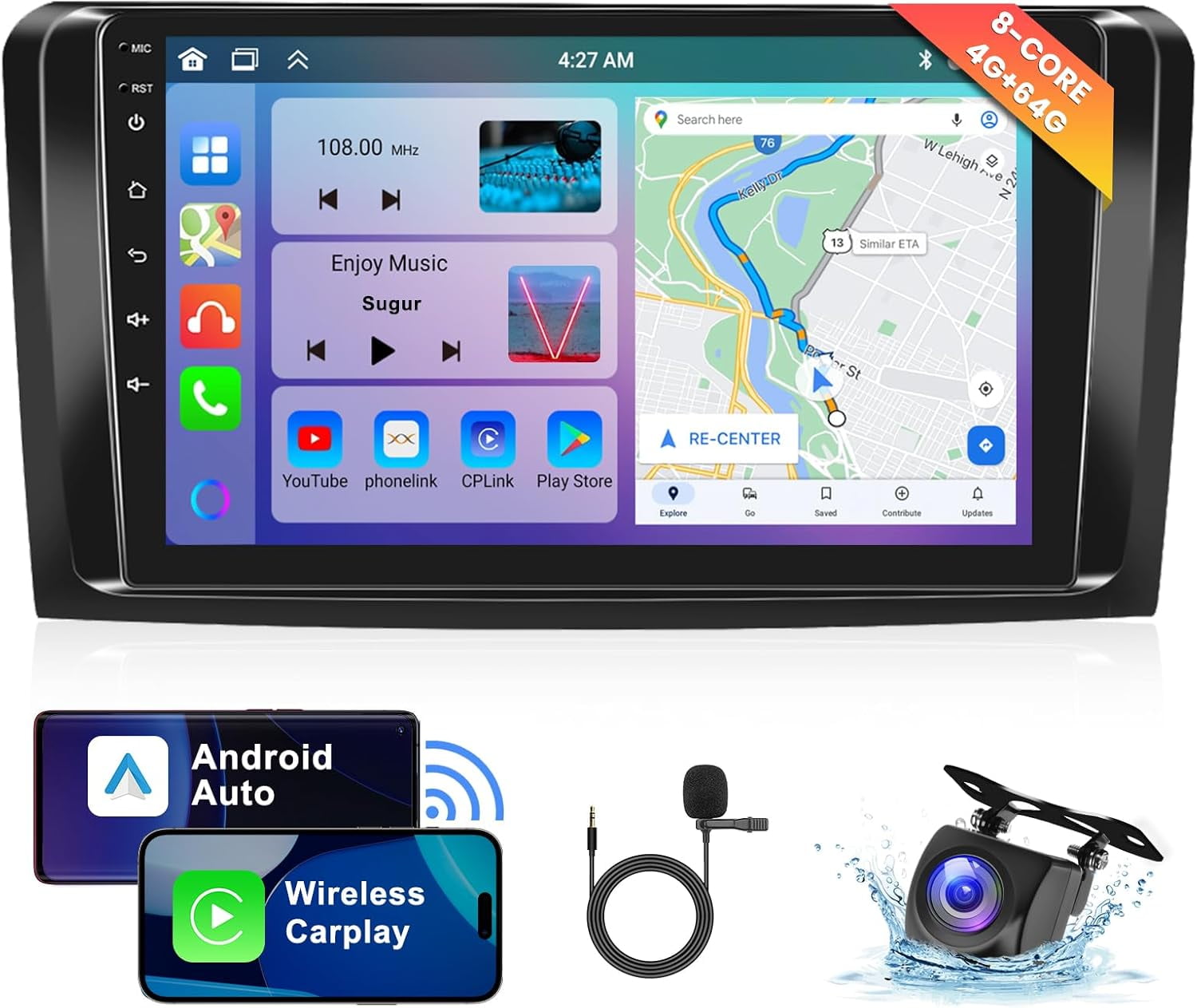 4G+64G Car Radio for Mercedes Benz ML GL ML350 GL320 X164 2005-2011 ...