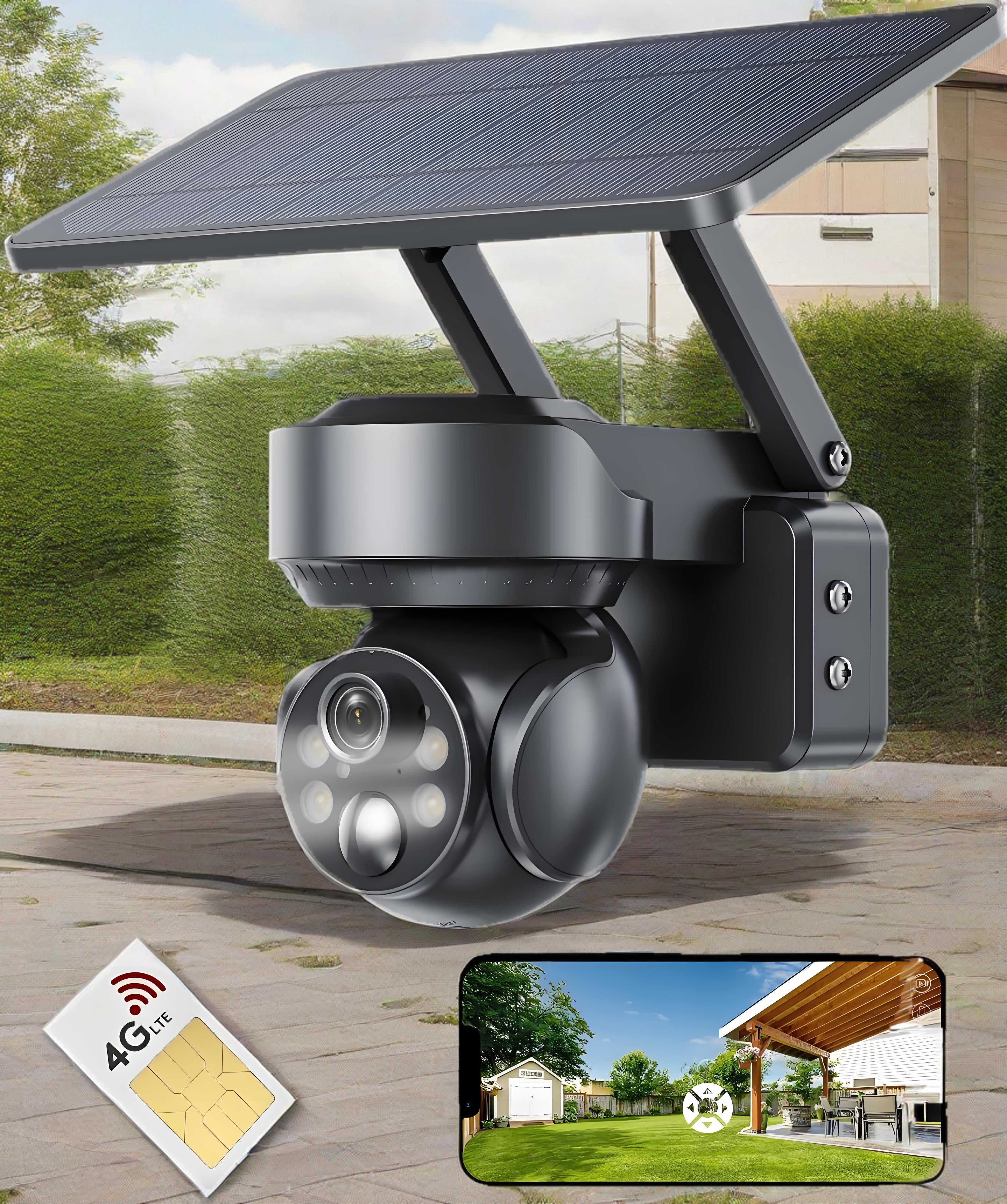 4G Cellular Solar Powered Security Cameras,Solar Powered Wireless ...