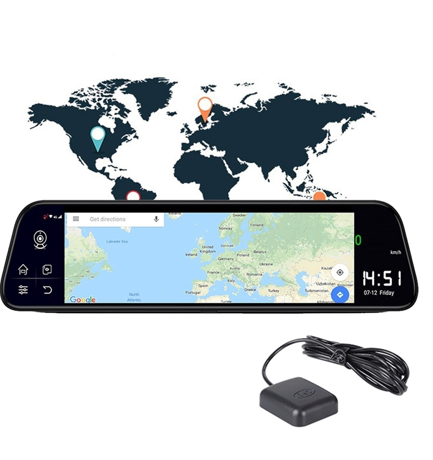 4G Dash Cam 10 inch Car Rearview Mirror 8.1 FHD Auto Recorder GPS ...