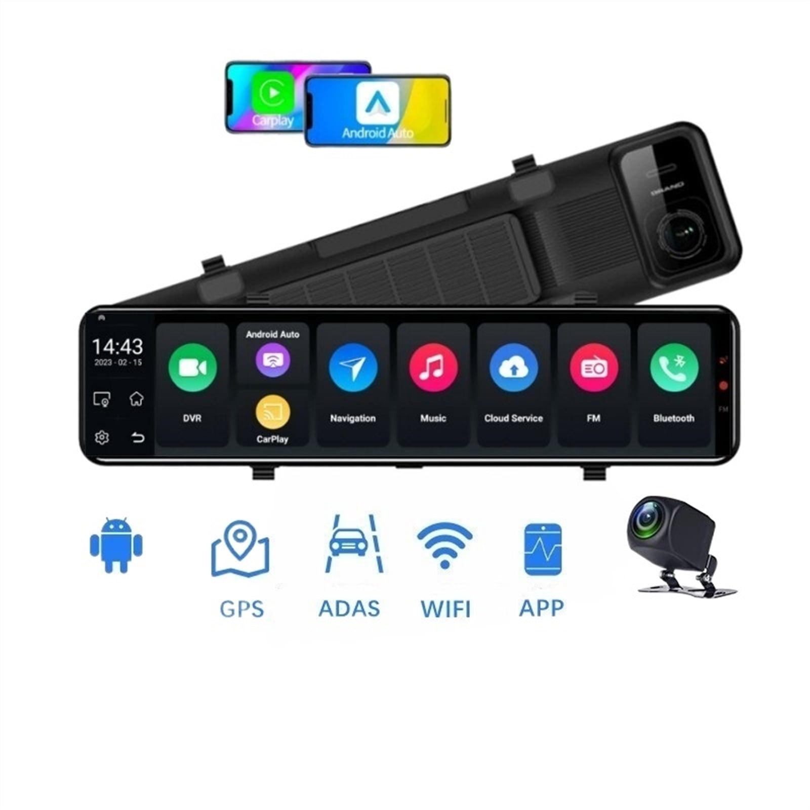 4G Dash Cam 12 Inch Car Rearview Mirror 10 FHD Auto Recorder GPS ...