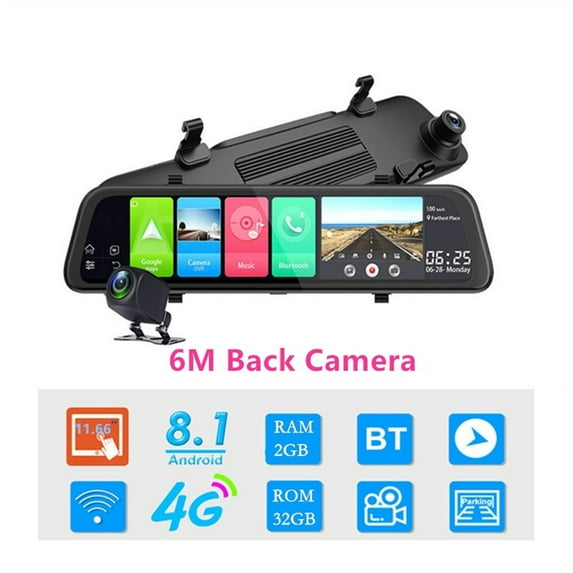 4G Dash Cam 12 Inch Car Rearview Mirror 8.1 FHD Auto Recorder GPS ...