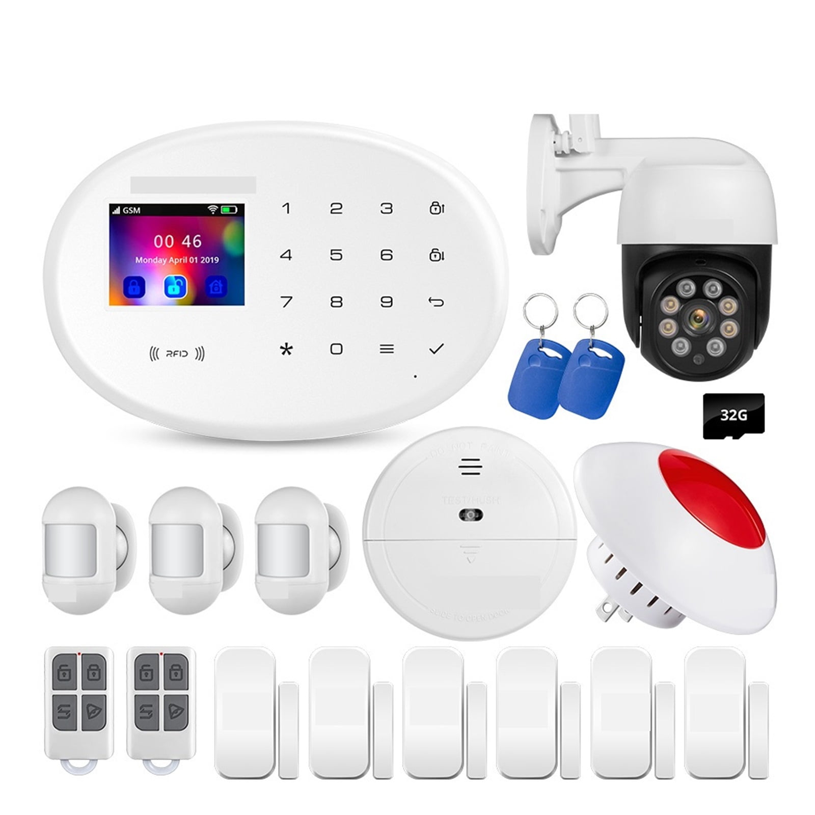 4G GSM Smart Alarm Smart Home Alarm System Kit Wireless Alarm Security ...