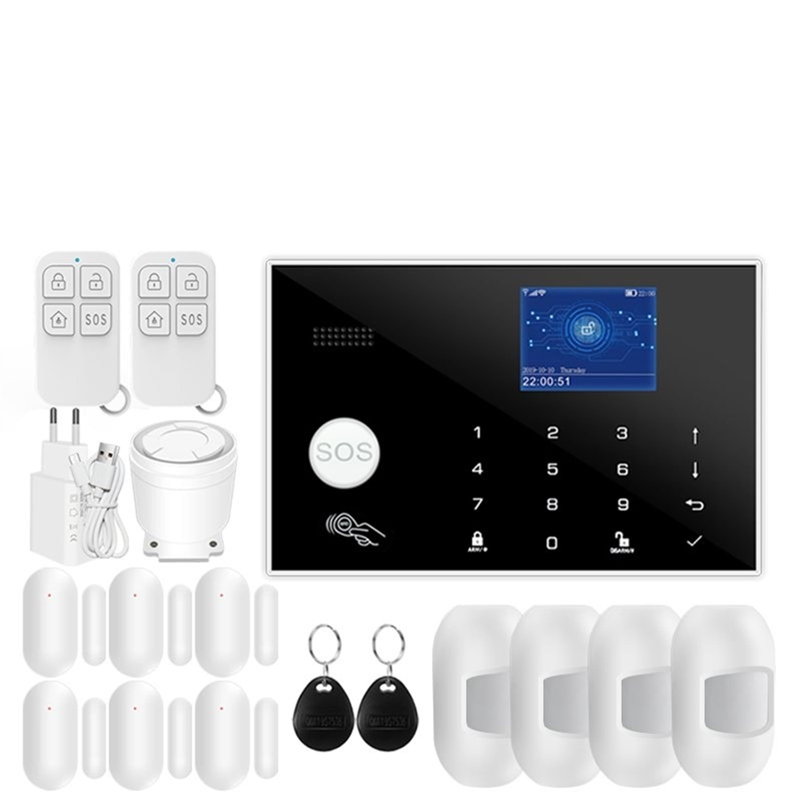 4G Home Security Alarm System Tuya GSM Burglar Host App Control Work Support 433MHz Wireless ...