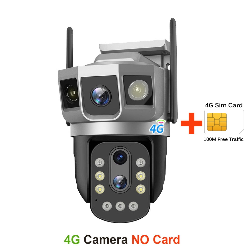 4G IP Camera With 4G Sim Card 12MP 6K Triple Screens Optical Zoom PTZ ...