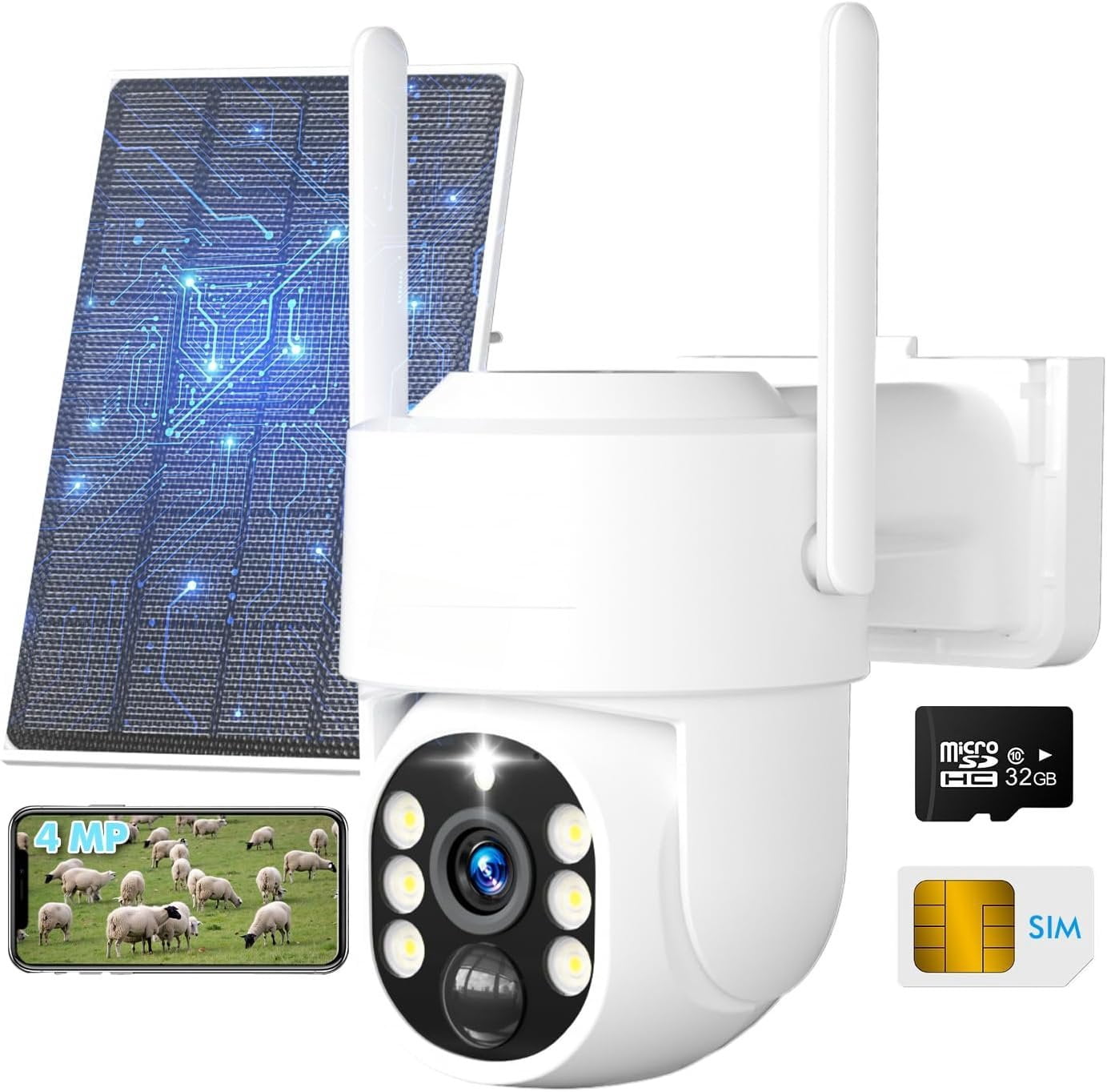 4G LTE Cellular Camera Outdoor, No WiFi Solar Camera for Farms, Ranches ...
