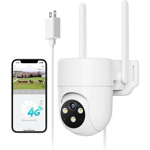 4G LTE Cellular Security Camera Wired, No WiFi Security Camera Outdoor ...
