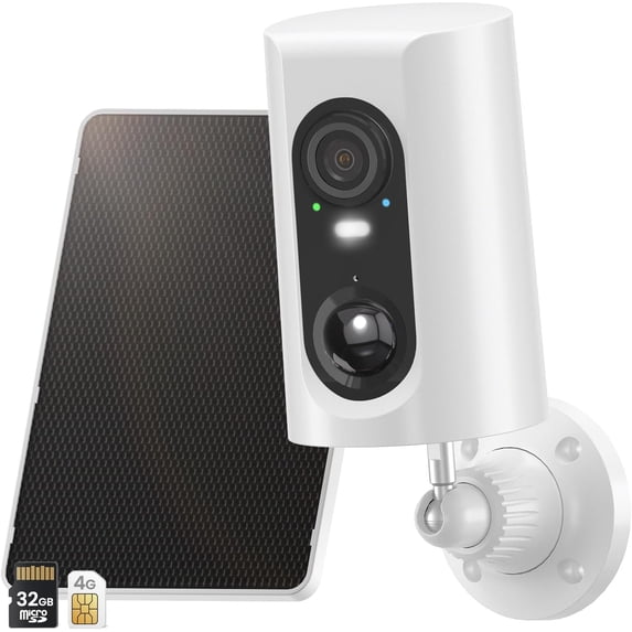 4G LTE Cellular Solar Camera Outdoor, No WiFi Solar Camera, 2 Way Audio ...