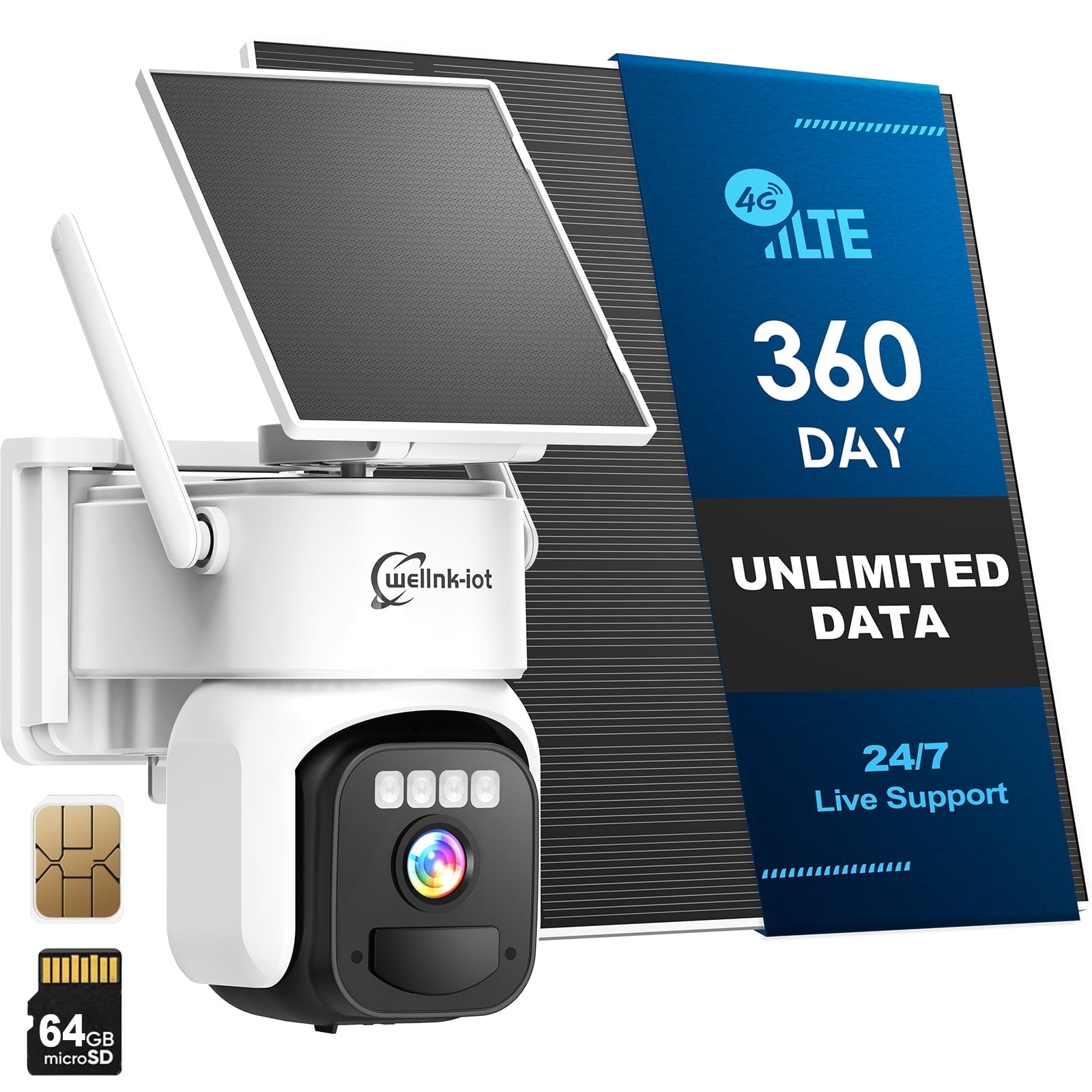 4G LTE Cellular Solar Security Camera Wireless Outdoor W/360-Day Cell ...