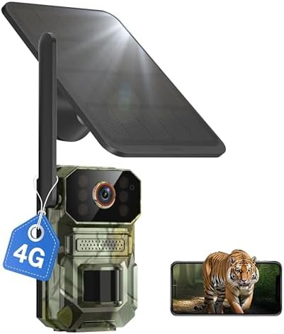 4G LTE Cellular Trail Camera with Solar Panel, 1080p Full HD Game ...