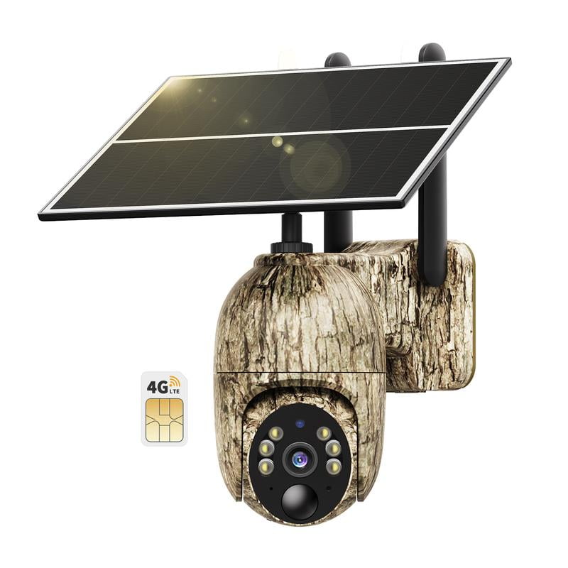 4G LTE Cellular Wireless Surveillance Security Camera-Solar Powered, 2K ...