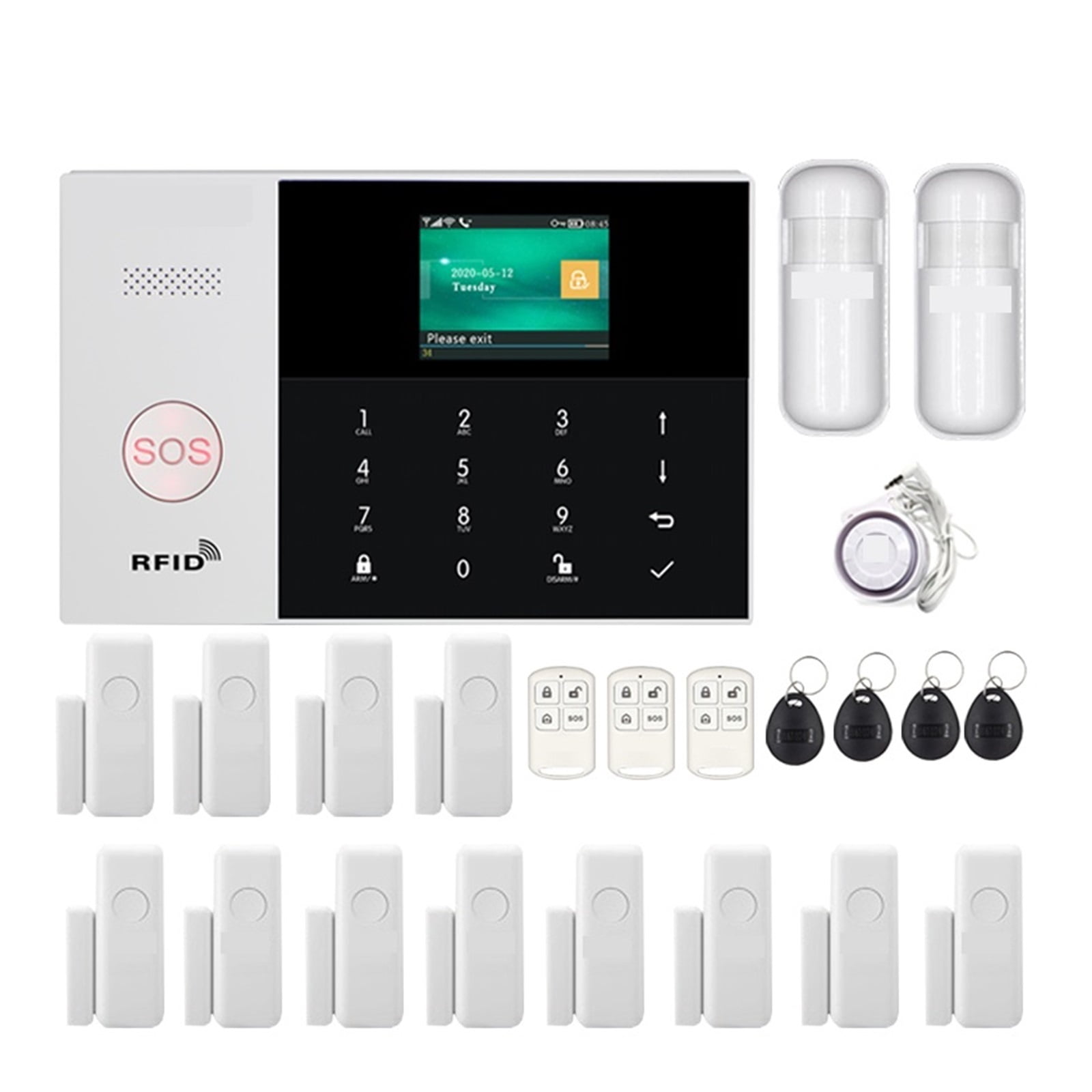 4G LTE GSM Security Alarm System Kit Burglar Home House Wireless Wired ...