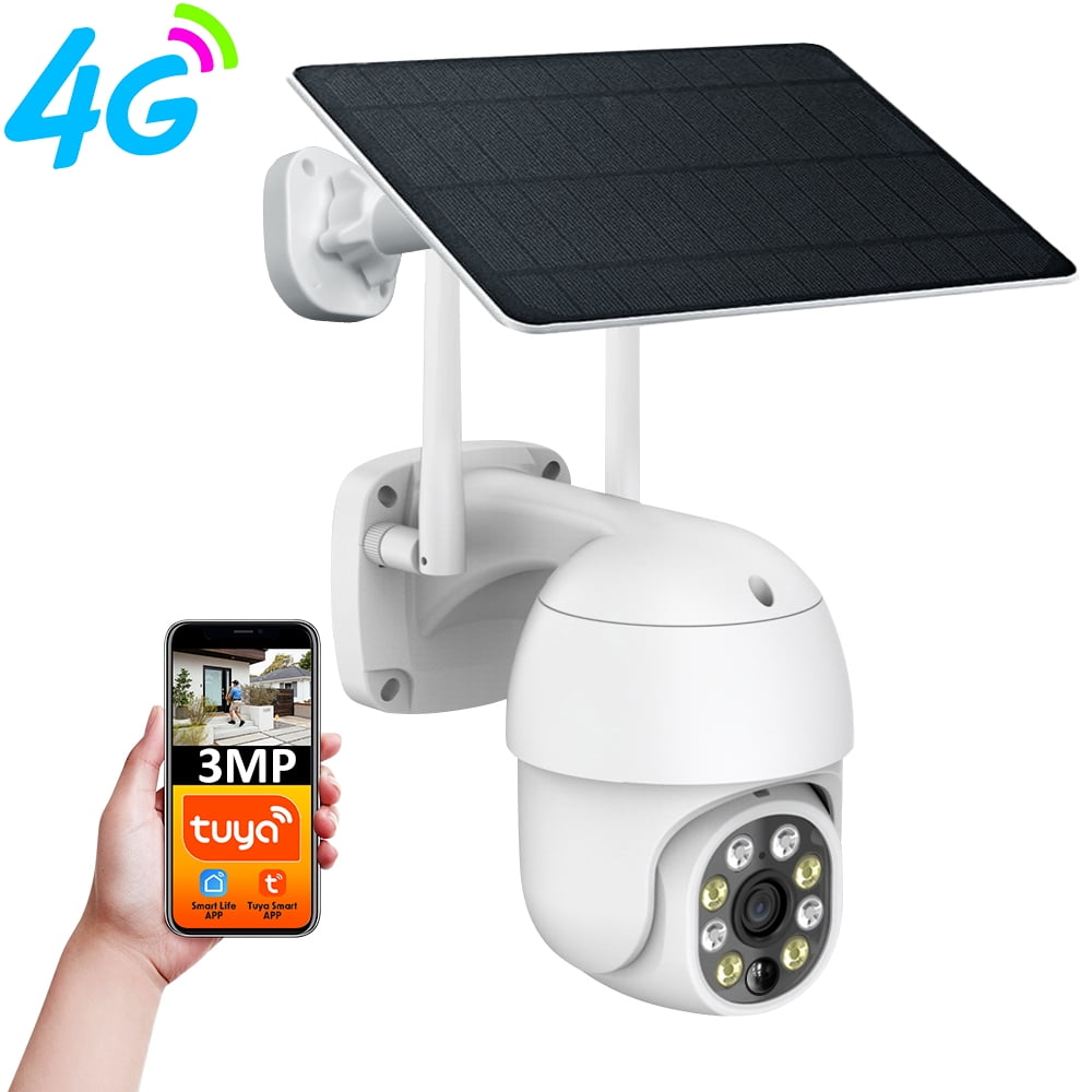 4G LTE Sim Card Battery Solar Outdoor Waterproof Security Surveillance ...
