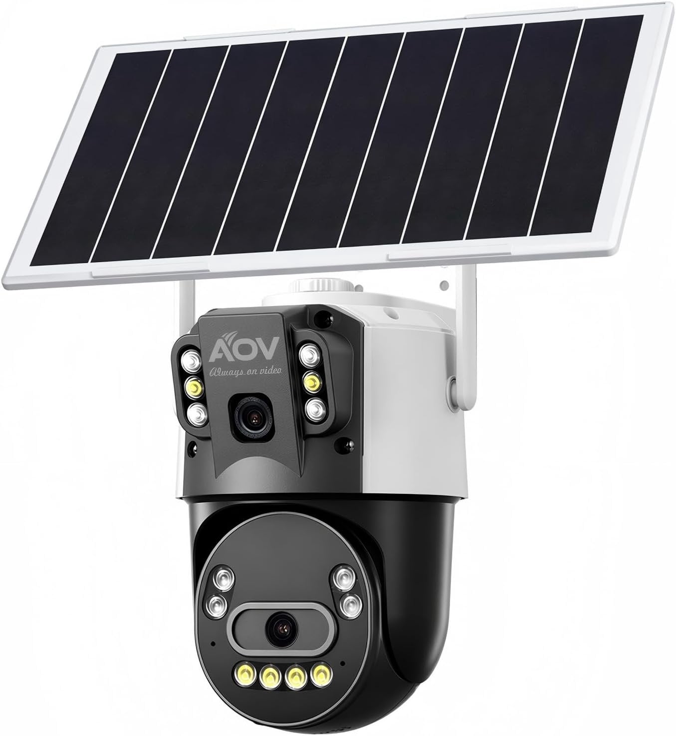 4G LTE Solar Camera, Lens 6MP PTZ Outdoor Camera with 8W Solar Panel ...