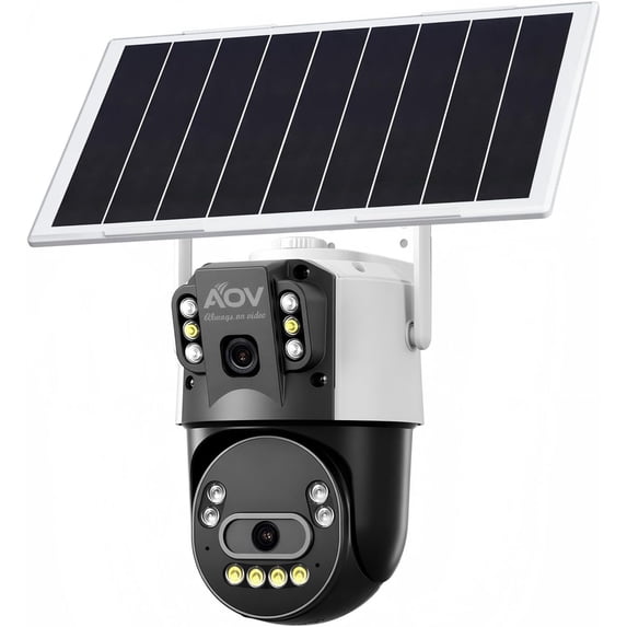4G LTE Solar Camera, Lens 6MP PTZ Outdoor Camera with 8W Solar Panel ...