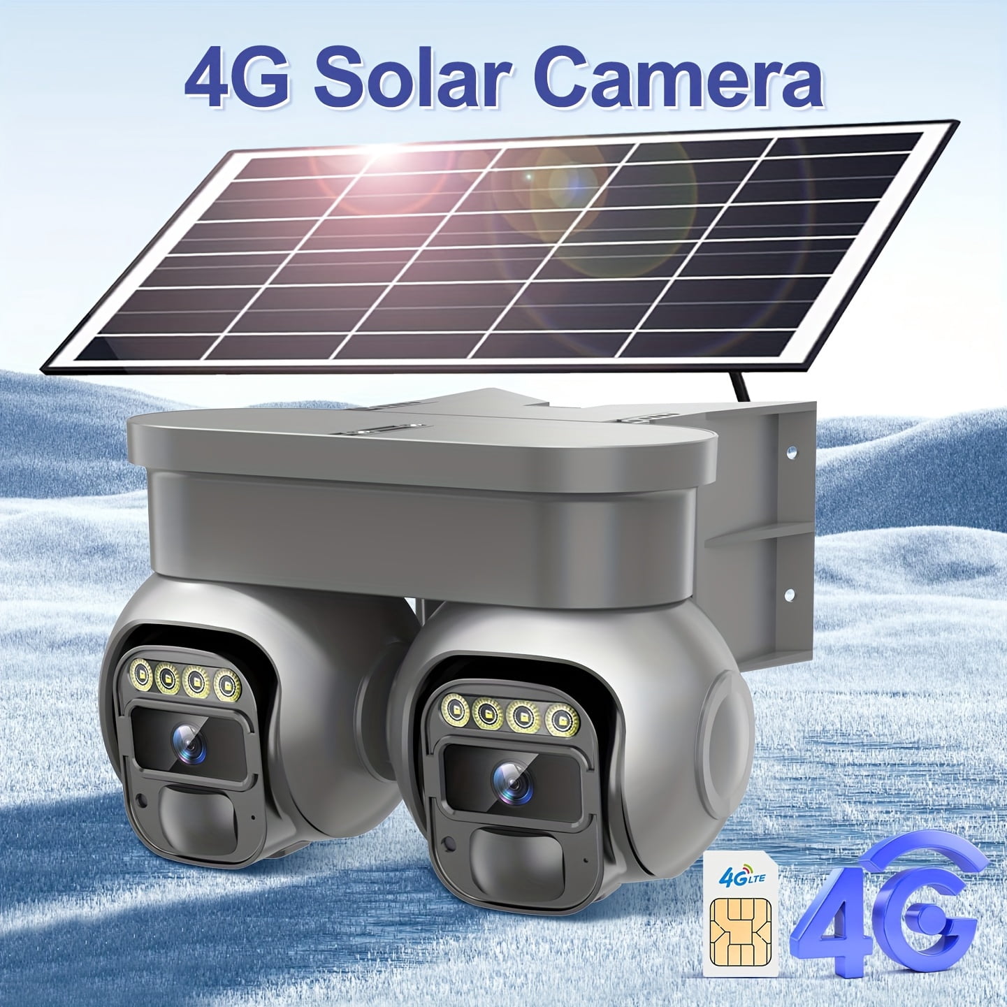 4G LTE Solar Trail Camera, 360° PTZ Live Streaming, 2K HD Night Vision ...