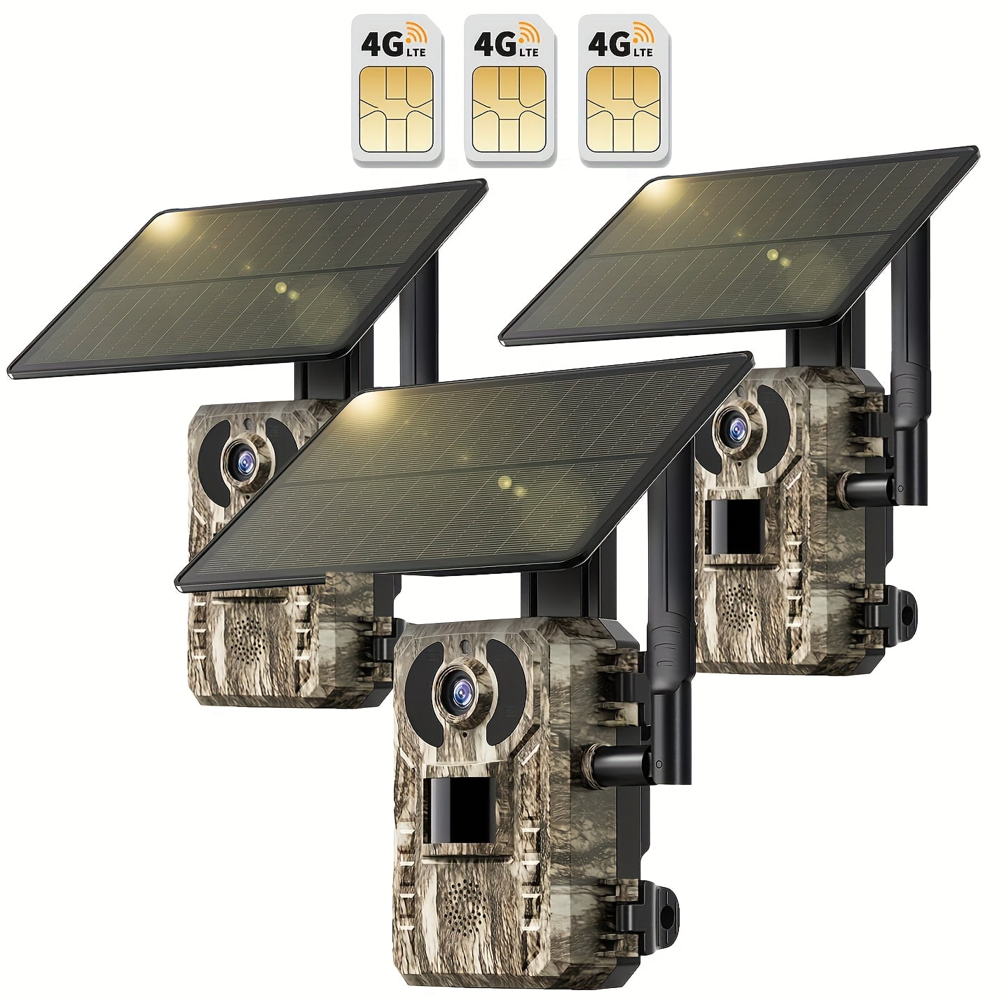 4G LTE Solar Trail Camera with Built-in SIM Card, HD Real-Time View ...