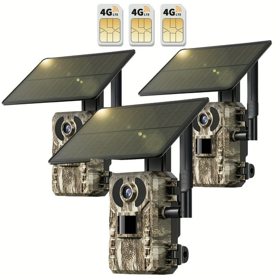 4G LTE Solar Trail Camera with Built-in SIM Card, HD Real-Time View ...
