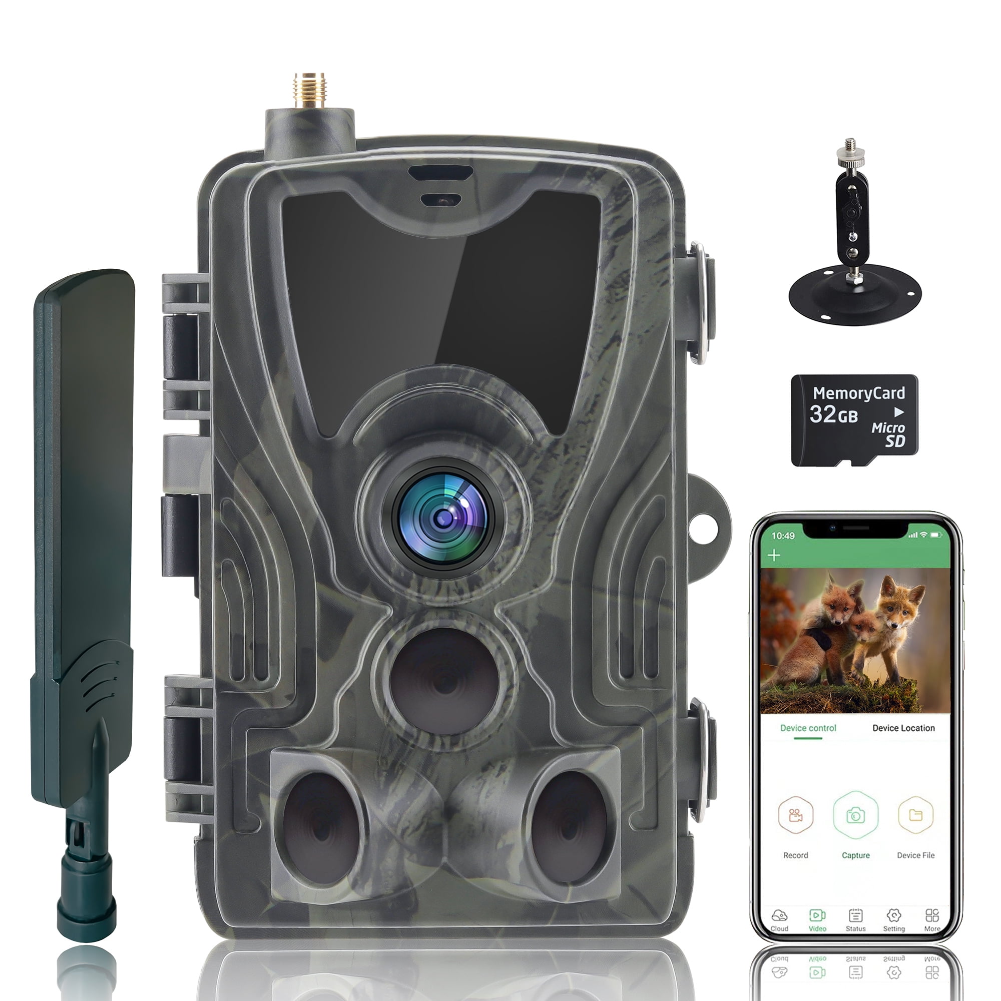 4G/LTE Trail Camera 36MP/4K APP Game Camera with Live Streaming Video Night Vision Camera, AA ...