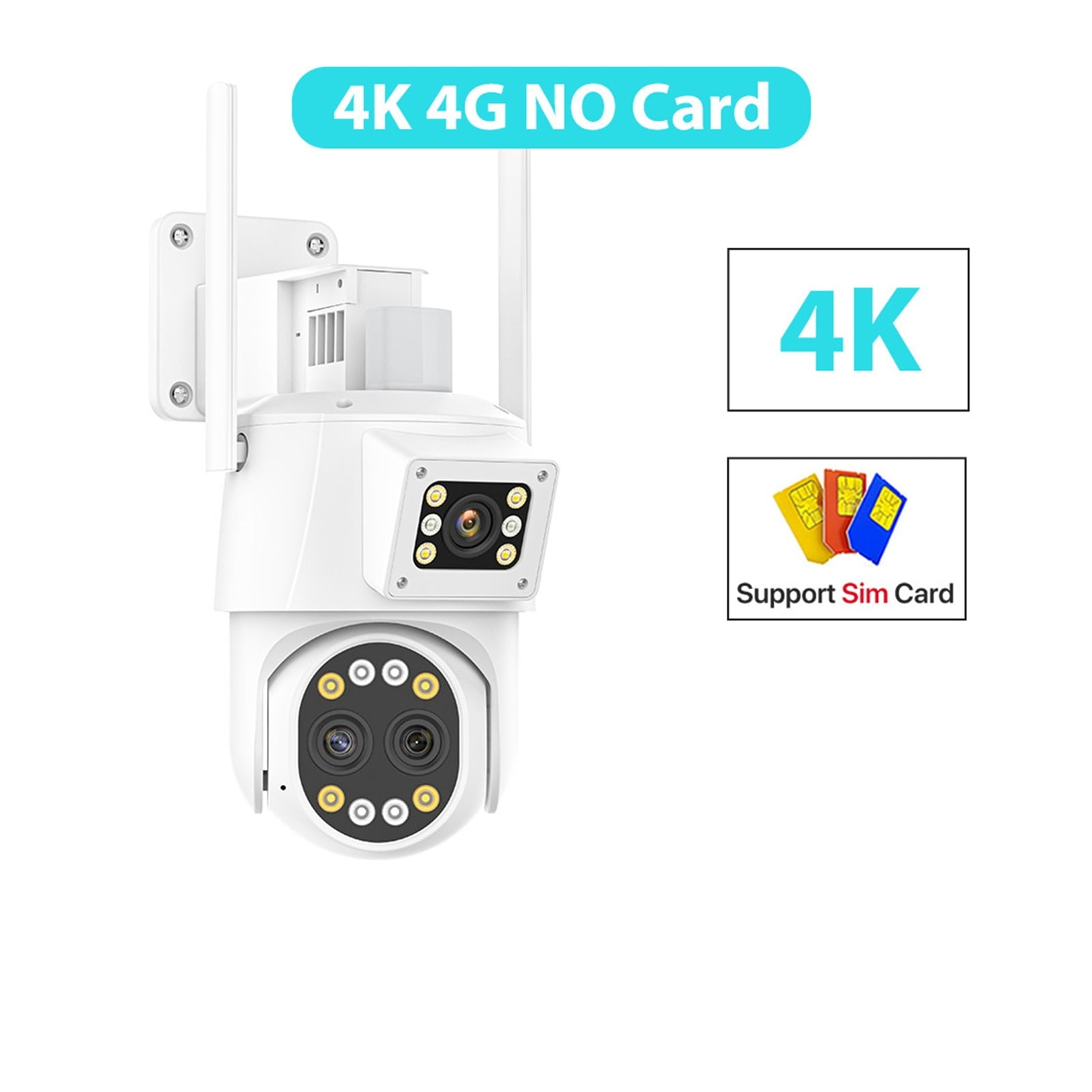 4G SIM Card IP Camera 4K HD 10X Zoom Three-Lens Dual Screen PTZ Camera ...