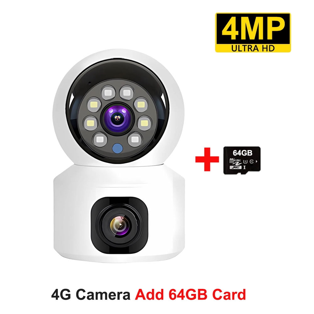 4G SIM IP Camera Wireless Dual Lens Night Vision Indoor Baby Monitor ...