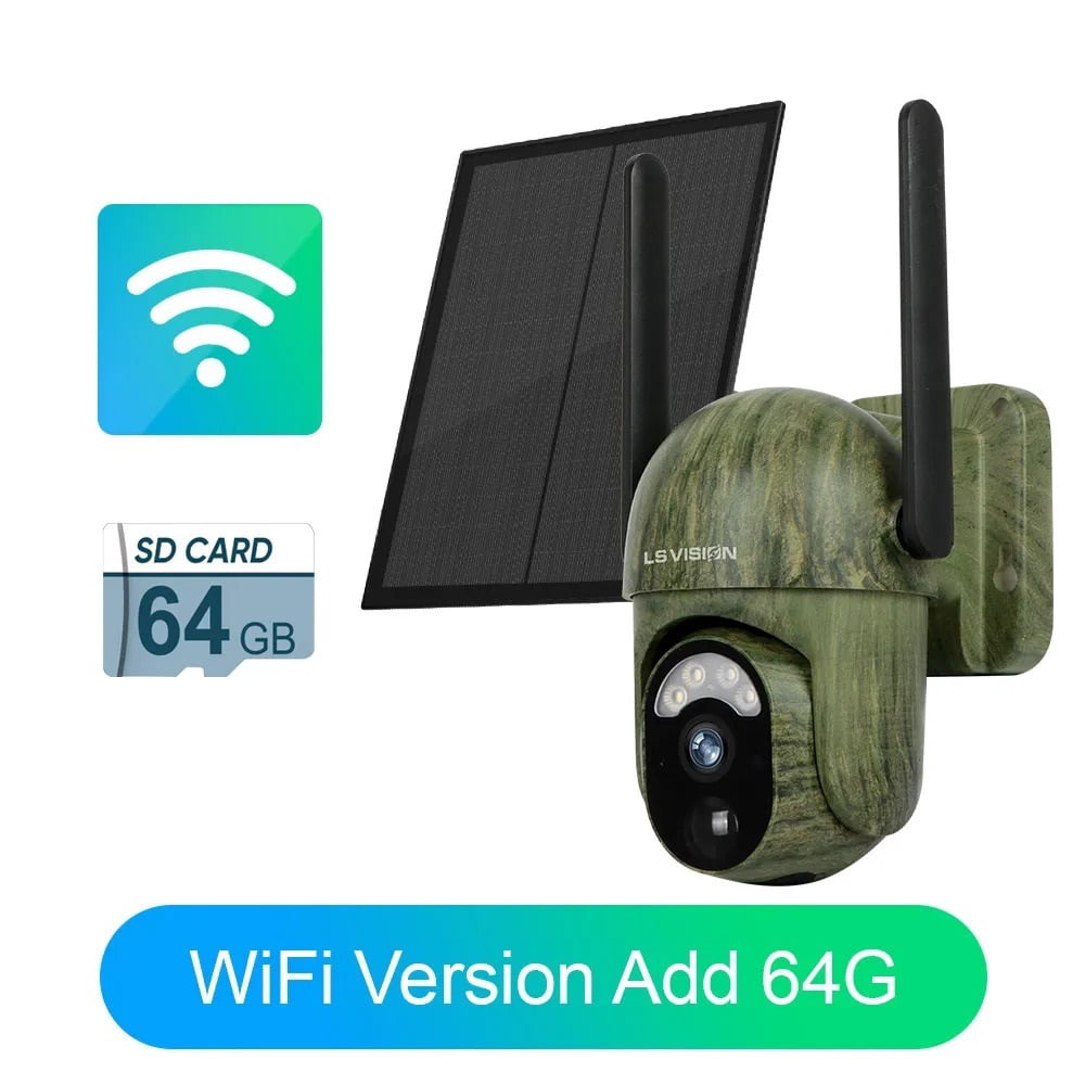 4G SIM Solar-Powered Wireless Security Camera Outdoor Wifi 2K HD Video ...