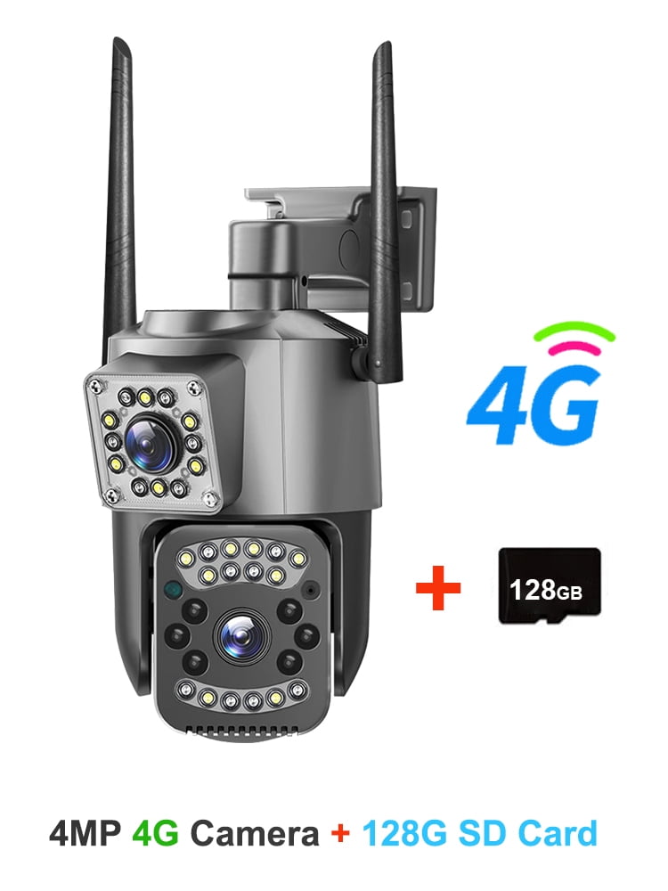 4G Sim Card Camera 8MP 4K Dual Lens Outdoor PTZ IP Cameras Night Vision ...