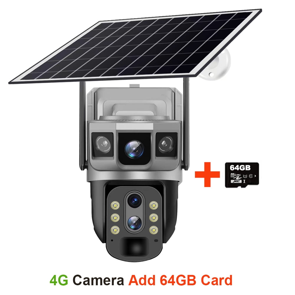 4G Sim Solar IP Camera 12MP HD Outdoor CCTV Surveillance Wireless Video ...