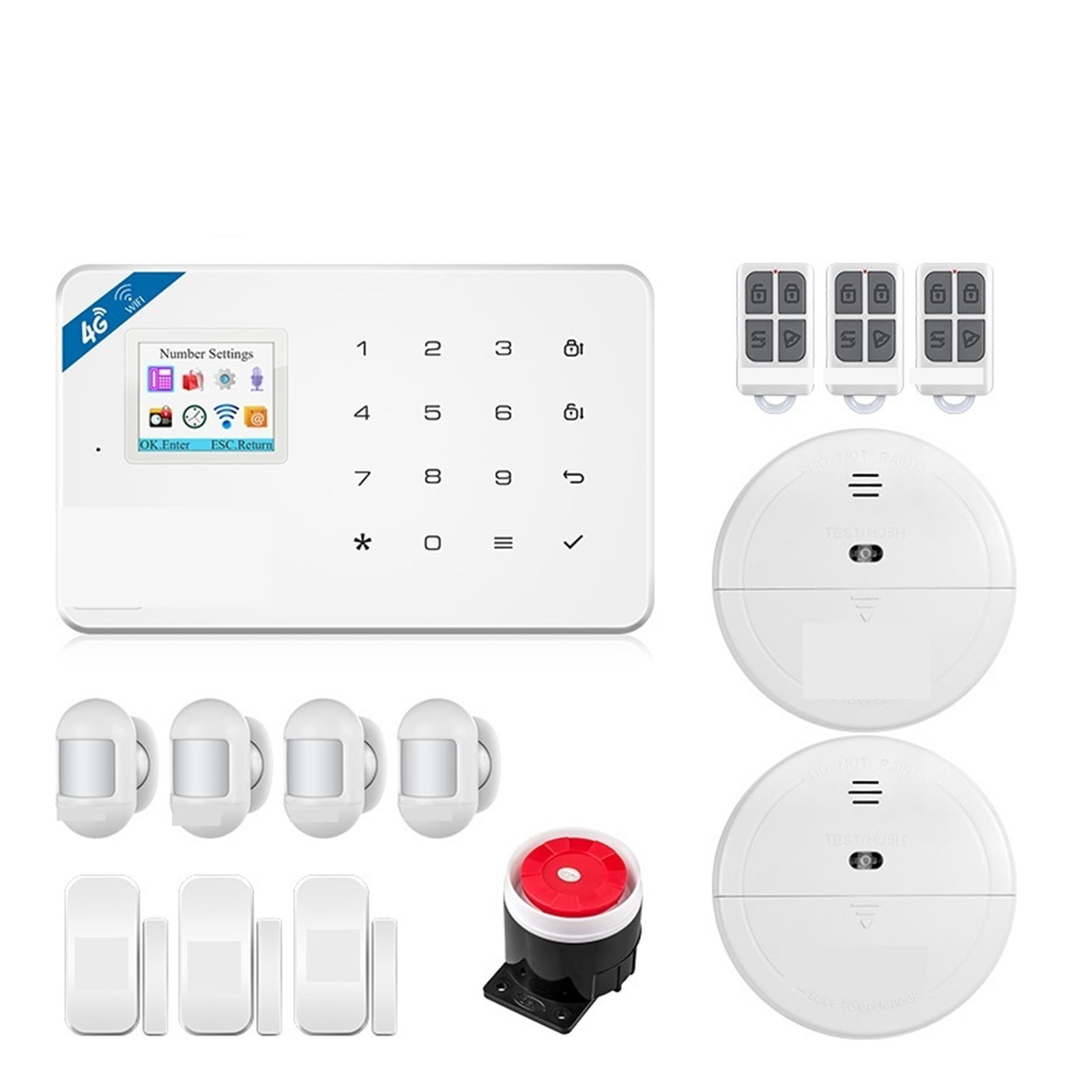 4G Smart Home Alarm GSM Alarm System Motion Sensor Detector Burglar ...