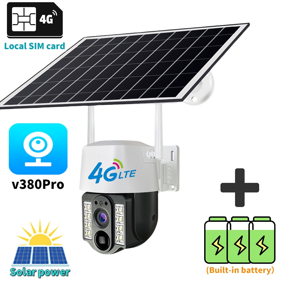 4G Solar Camera SIM Card Wireless Outdoor Surveillance 2K 5MP HD WiFi ...